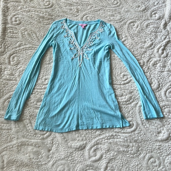 Lilly Pulitzer | Tops | Lilly Pulitzer Light Blue Tunic | Poshmark